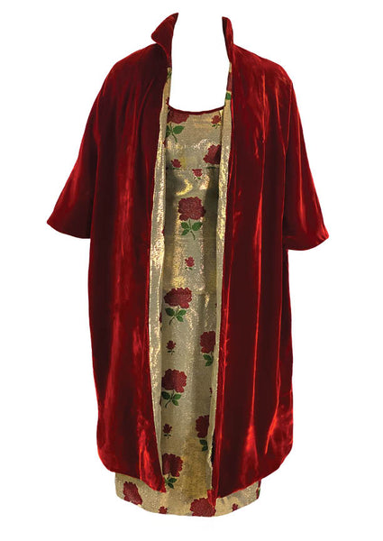 1950s Don Loper Designer Red Rose Lamé Ensemble- New! – Coutura Vintage