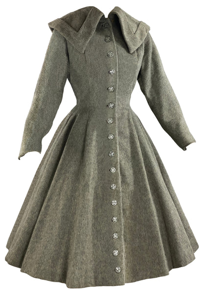 Dramatic 1950s Grey Flecked Wool Princess Coat- NEW! – Coutura Vintage