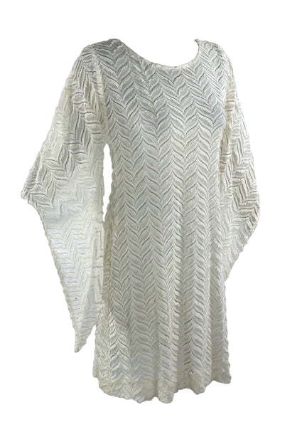 Vintage 1970s White Angel Wing Sleeve Dress - NEW! – Coutura Vintage